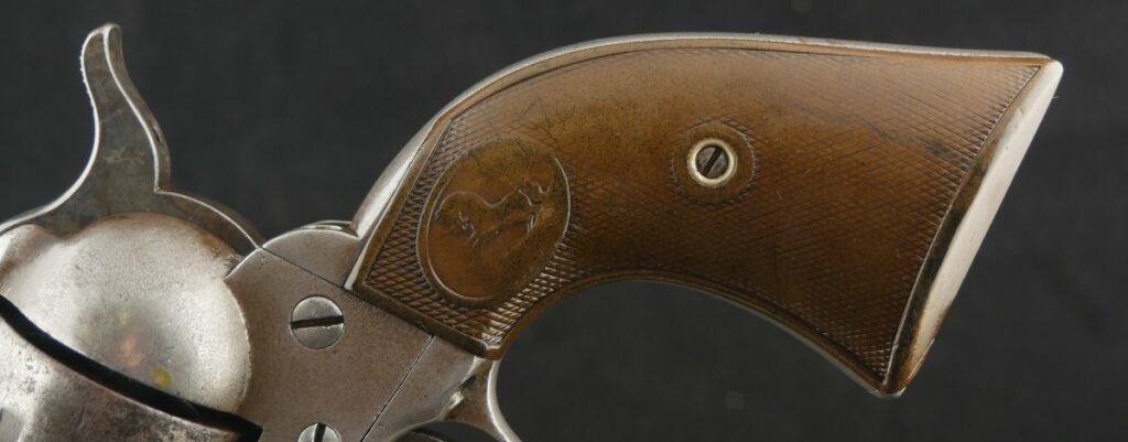 079-0423-8297, Colt SA .45 cal revolver. With 4 ¾ inch barrel, 2 line ...