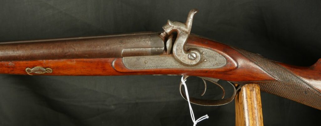 GR-0424-6109, Saxton Marked 20 GA Percussion Double Barrel Shotgun ...