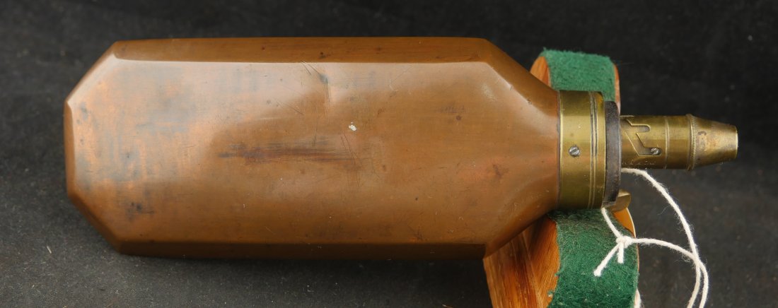 GR-0424-6252C, Rifle flask. 7 ¾ inches long, 2 ⅝ inches wide. BLOWOUT ...