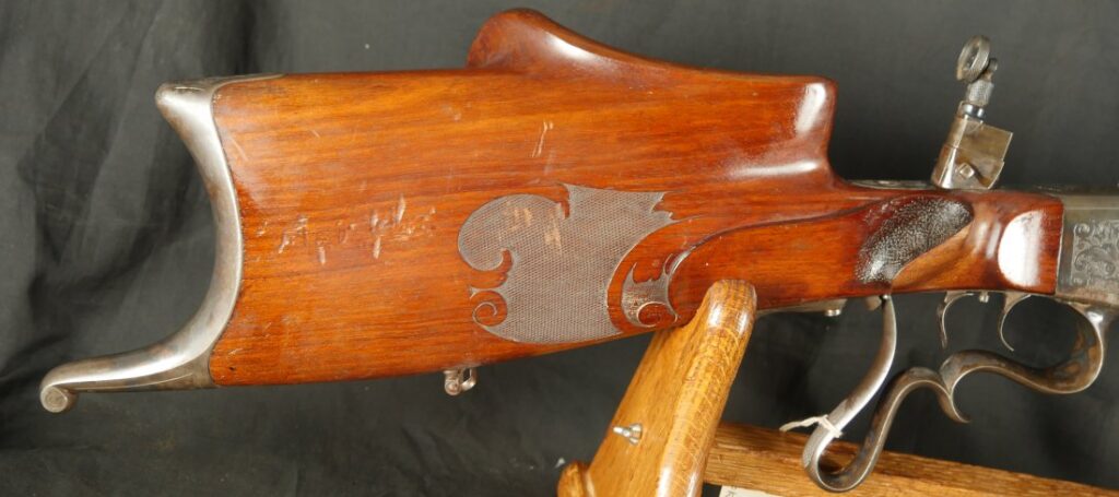 079-0625-9290, German Scheutzen Target Rifle with elaborated carved and ...