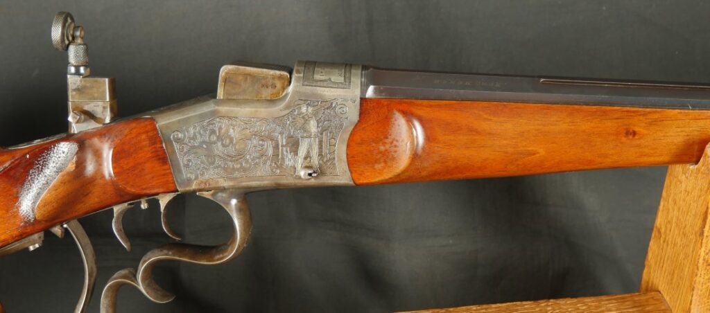 079-0625-9290, German Scheutzen Target Rifle with elaborated carved and ...